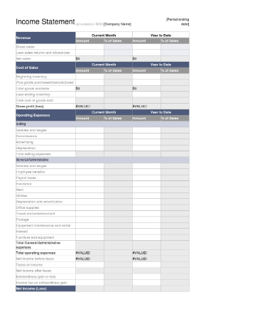 FREE 5+ Blank Income Statement Samples in Excel | PDF