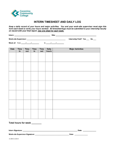 FREE 13+ Summer Intern Timesheet Samples, PDF, MS Word, Google Docs