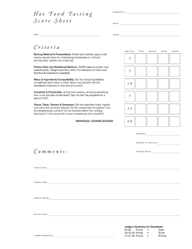 FREE 10+ Food Sensory Evaluation Form Samples, PDF, MS Word, Google Docs