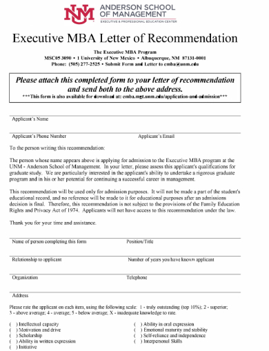 FREE 12+ MBA Recommendation Letter Samples, PDF, MS Word, Google Docs