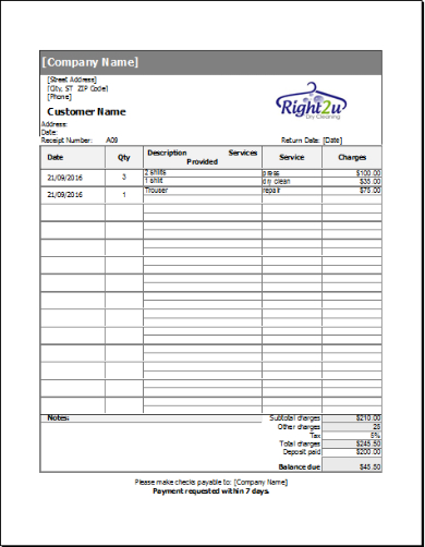 FREE 3 Cleaning Service Receipt Forms In PDF