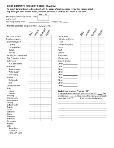 FREE 6+ Service Estimate Forms in PDF | MS Word