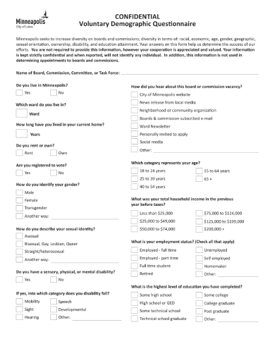 FREE 14+ Demographic Questionnaire Samples, PDF, MS Word, Google Docs