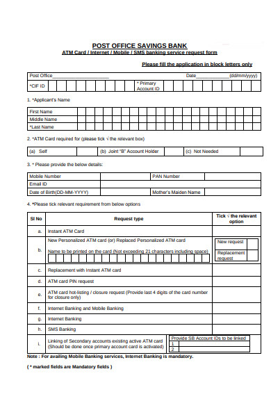 FREE 34+ Banking Form Samples, PDF, MS Word, Google Docs