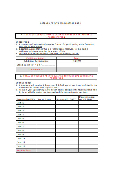 FREE 31+ Calculation Forms in PDF | MS Word