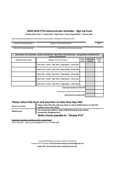 FREE 51+ Signup Forms in PDF | MS Word | XLS