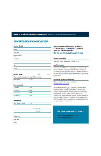 FREE 35+ Advertising Forms in PDF | MS Word | XLS