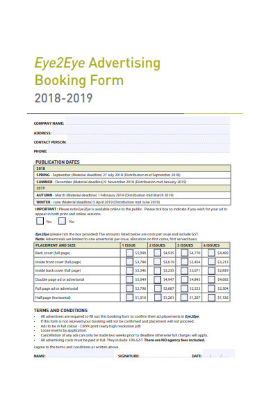 FREE 35+ Advertising Forms in PDF | MS Word | XLS