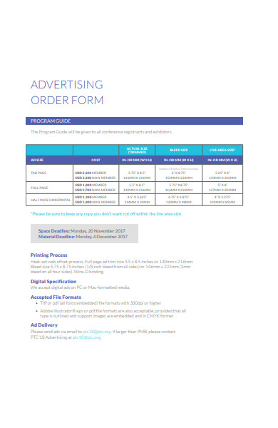 FREE 35+ Advertising Forms in PDF | MS Word | XLS