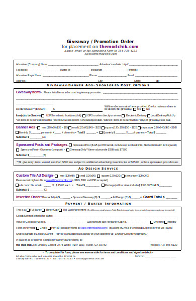 FREE 35+ Advertising Forms in PDF | MS Word | XLS