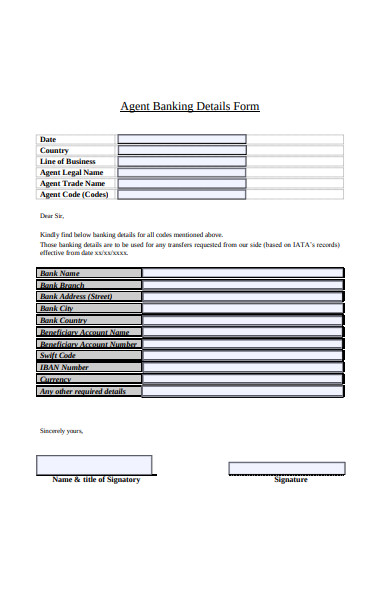 FREE 34+ Banking Form Samples, PDF, MS Word, Google Docs
