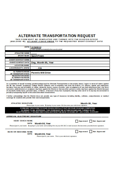 FREE 36+ Transportation Request Form Samples, PDF, MS Word, Google Docs ...