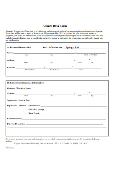 FREE 43+ Alumni Forms in PDF | MS Word | Excel