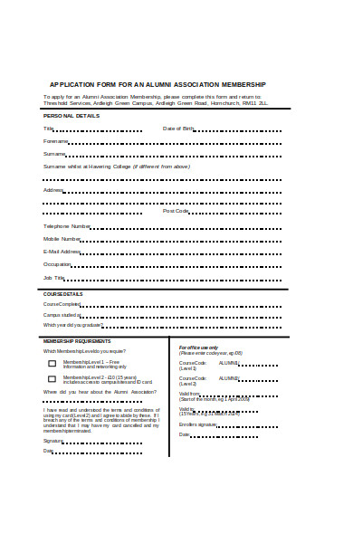 FREE 43+ Alumni Forms in PDF | MS Word | Excel