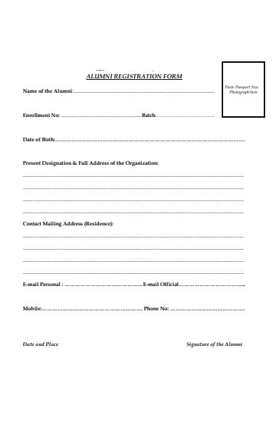FREE 43+ Alumni Forms in PDF | MS Word | Excel