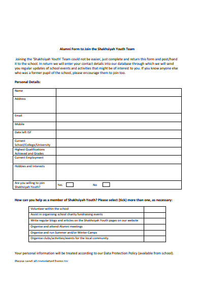 FREE 43+ Alumni Forms in PDF | MS Word | Excel