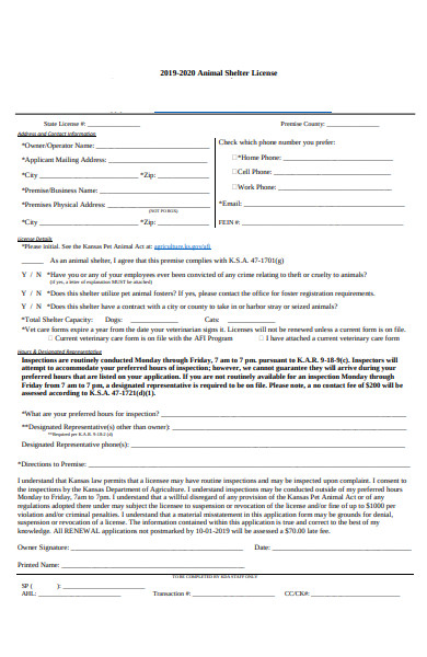 FREE 30+ Animal Shelter Forms in PDF | MS Word