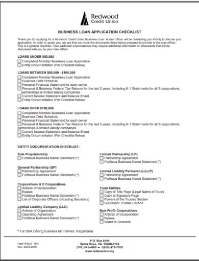 FREE 6+ Business Credit Checklist Forms in PDF