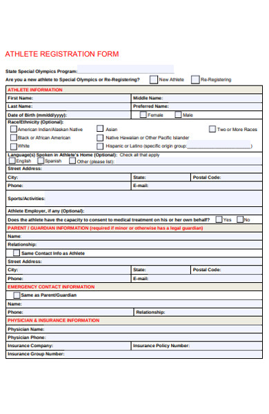 FREE 37+ Best Sports Registration Forms in PDF | MS Word | Excel