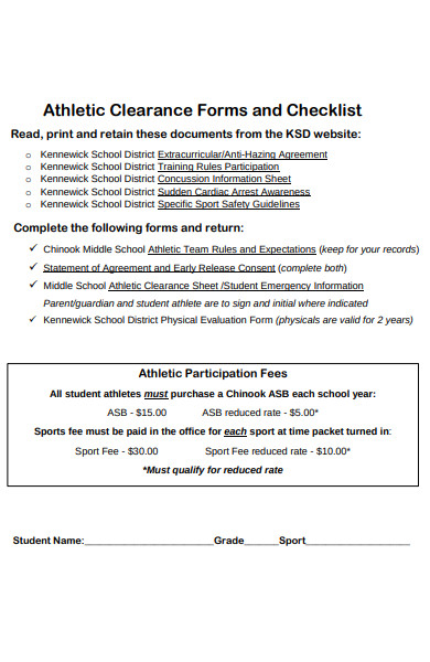 FREE 53+ Sports Forms in PDF | MS Word | Excel