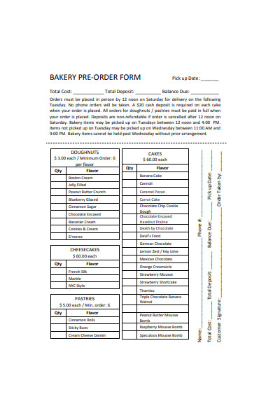 FREE 51+ Pre Order Forms in PDF | MS Word | Excel