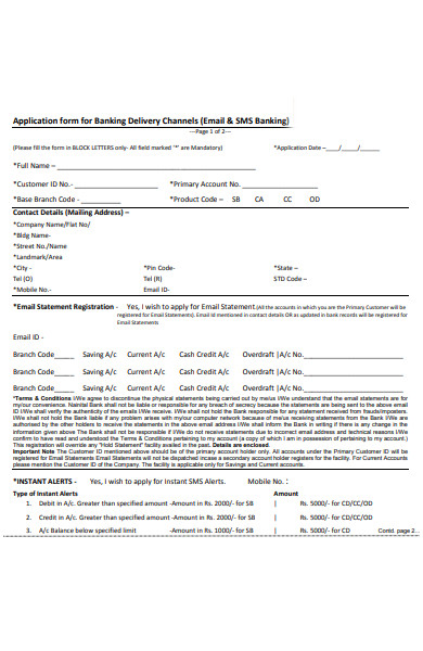 FREE 34+ Banking Form Samples, PDF, MS Word, Google Docs