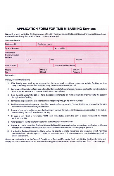 FREE 34+ Banking Form Samples, PDF, MS Word, Google Docs