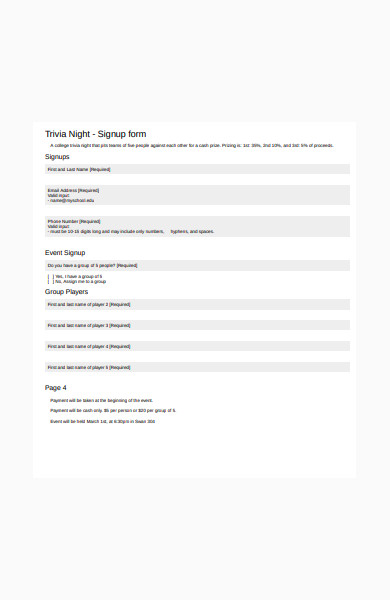 FREE 51+ Signup Forms in PDF | MS Word | XLS