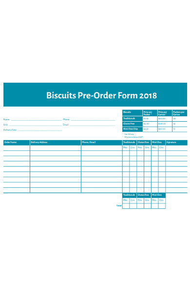FREE 51+ Pre Order Forms in PDF | MS Word | Excel