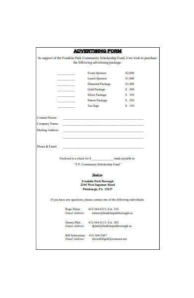FREE 35+ Advertising Forms in PDF | MS Word | XLS