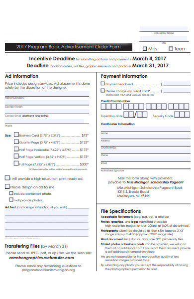 FREE 31+ Book Order Forms in PDF | MS Word | Excel