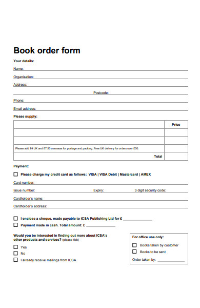FREE 31+ Book Order Forms in PDF | MS Word | Excel