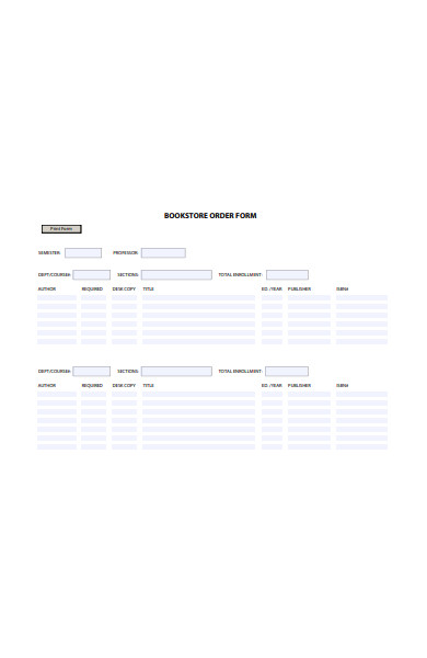 FREE 31+ Book Order Forms in PDF | MS Word | Excel