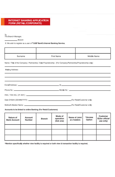 FREE 34+ Banking Form Samples, PDF, MS Word, Google Docs