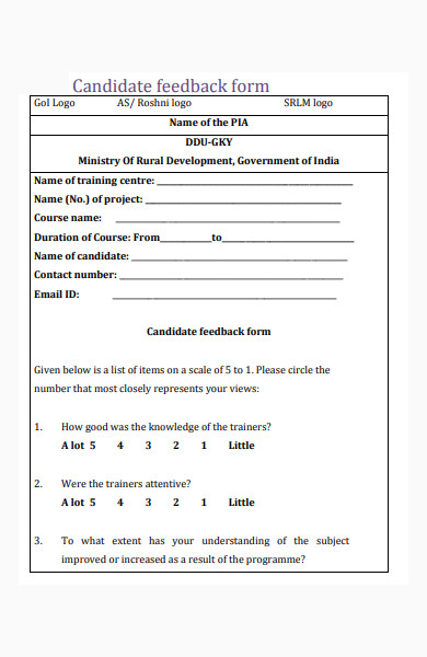 FREE 51+ Feedback Form Samples in PDF | MS Word | Excel