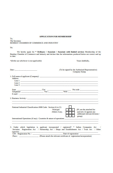 FREE 56+ Membership Form Samples, PDF, Word, Google Docs, Excel
