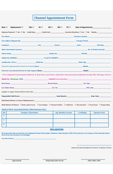 FREE 56+ Appointment Form Samples, PDF, MS Word, Google Docs