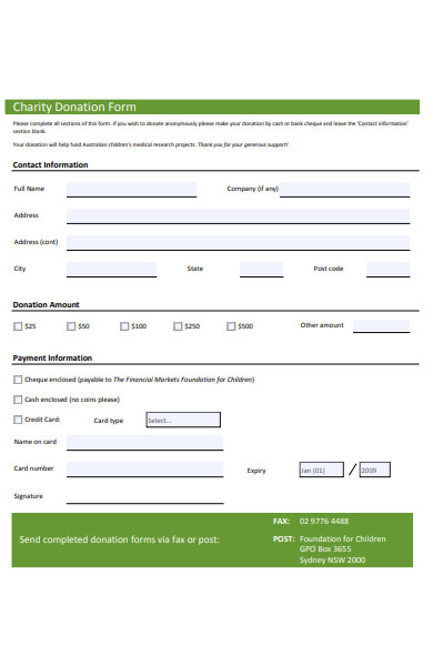 FREE 34+ Charity Forms in PDF | MS Word | Excel