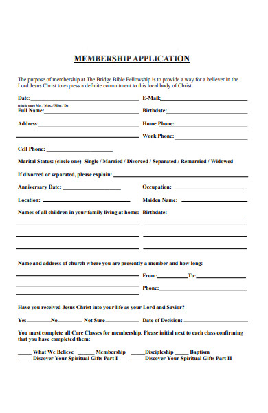 FREE 44+ Church Form Samples, PDF, MS Word, Google Docs, Excel