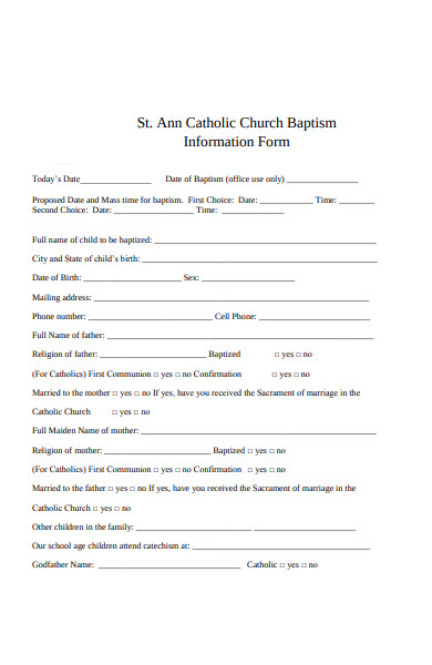 FREE 44+ Church Form Samples, PDF, MS Word, Google Docs, Excel