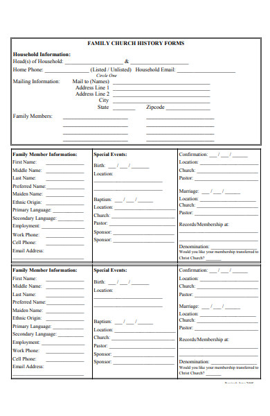 FREE 44+ Church Form Samples, PDF, MS Word, Google Docs, Excel