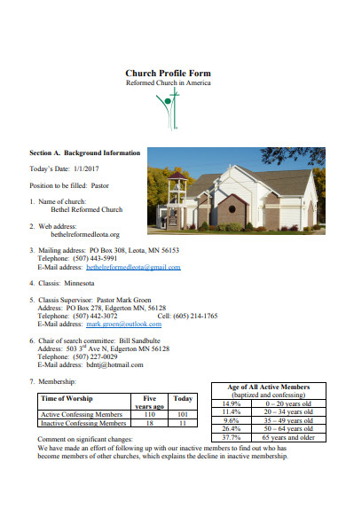 FREE 44+ Church Form Samples, PDF, MS Word, Google Docs, Excel