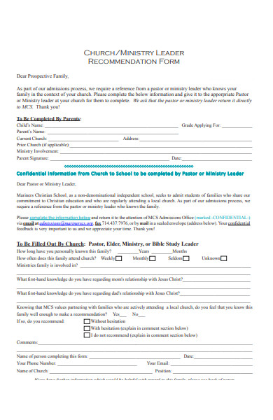 FREE 44+ Church Form Samples, PDF, MS Word, Google Docs, Excel