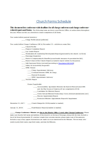 FREE 40+ Church Forms in PDF | MS Word | Excel