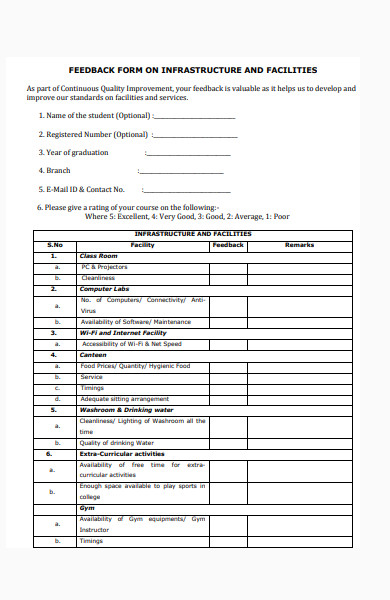 FREE 51+ Feedback Form Samples in PDF | MS Word | Excel