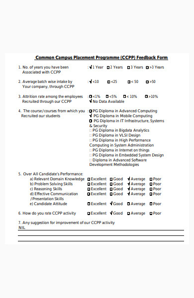 FREE 51+ Feedback Form Samples in PDF | MS Word | Excel