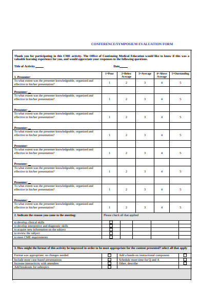 FREE 52+ Evaluation Forms in PDF | MS Word | Excel