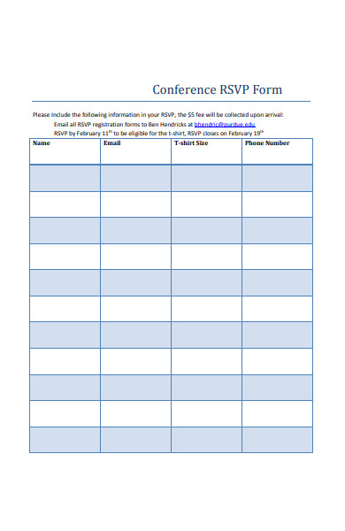 FREE 50+ RSVP Forms in PDF | MS Word