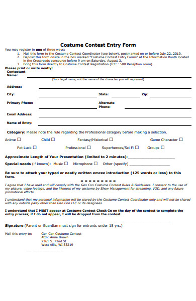 FREE 36+ Contest Entry Form Samples, PDF, MS Word, Google Docs, Excel