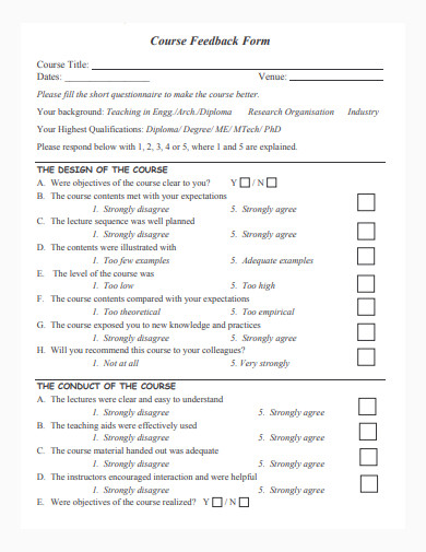 FREE 51+ Feedback Form Samples in PDF | MS Word | Excel